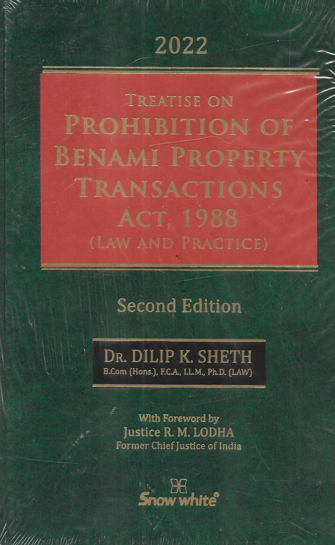 Treatise On Prohibition Of Benami Property Transactions Act , 1988 (La