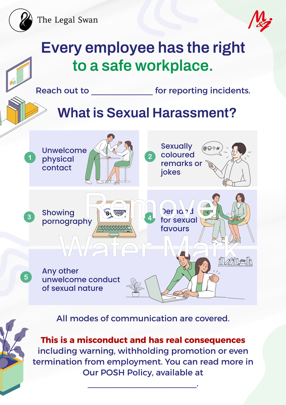 POSH Awareness Poster – Right to a Safe Workplace - Unframed - A3 size ...