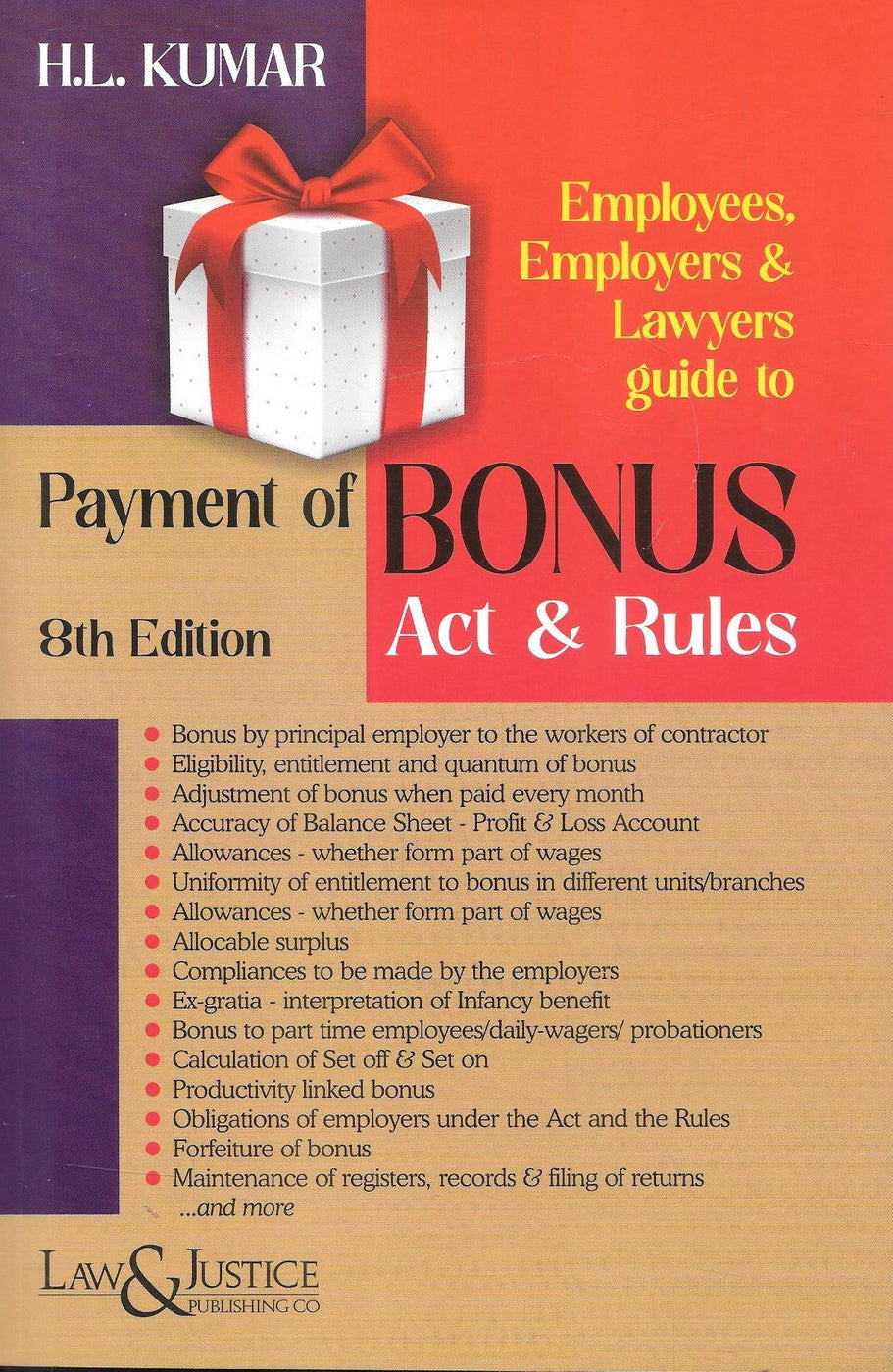 Payment of Bonus Act and Rules available at M&J Services - The Eclectic ...