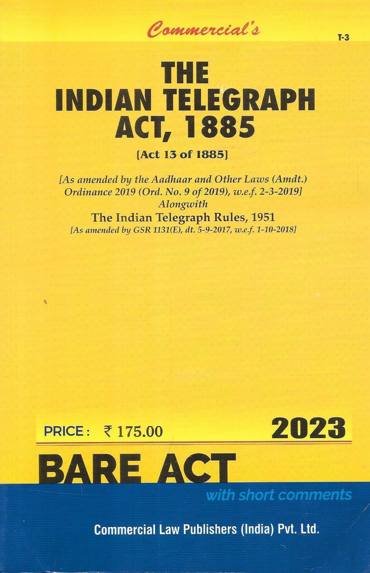 The Indian Telegraph Act, 1885 available at M&J Services - The Eclectic ...