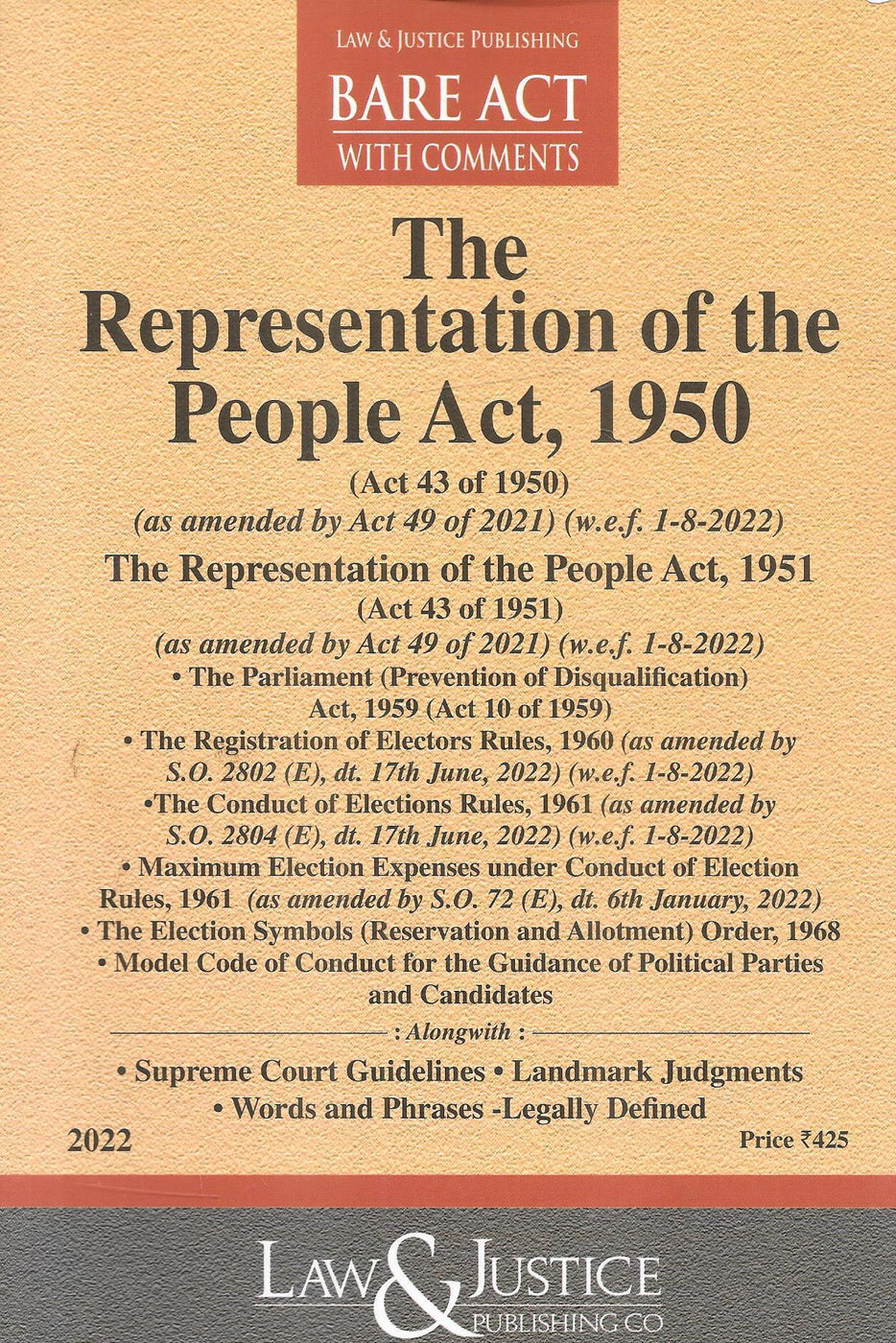 The Representation of the People Act, 1950 - Bare Act with Comments – M ...